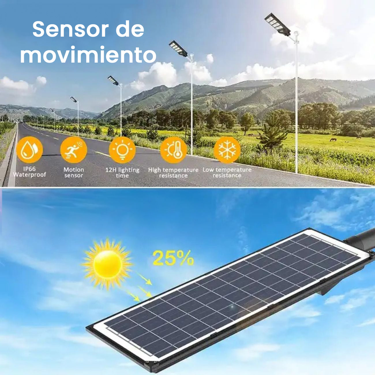 Lampara Poste Solar Alumbrado Publico 200W 600 Leds – ultrabyte
